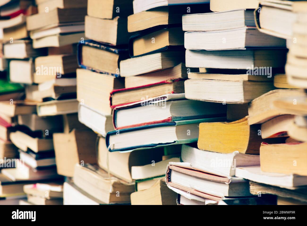 Stack of books at the bookshop old books Stock Photo - Alamy