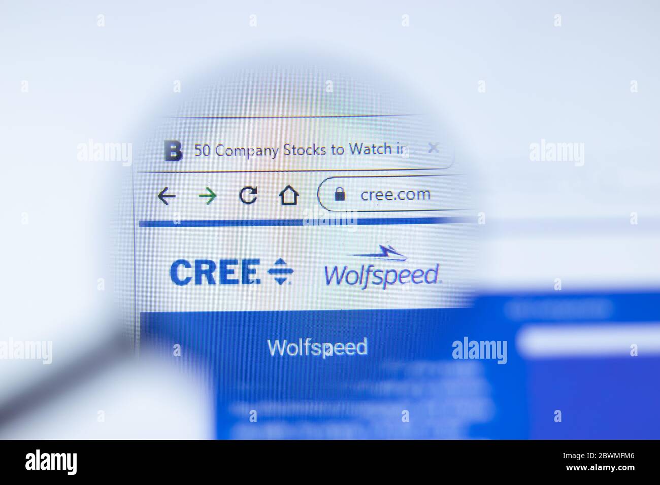 Moscow, Russia - 1 June 2020: Cree.com website page. Cree logo on ...