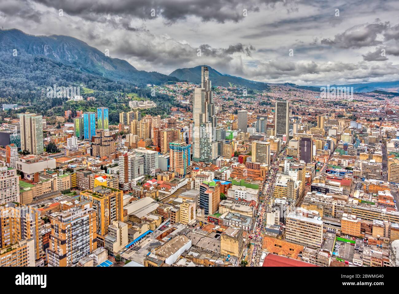 Bogota city center from above, HDR Image Stock Photo - Alamy