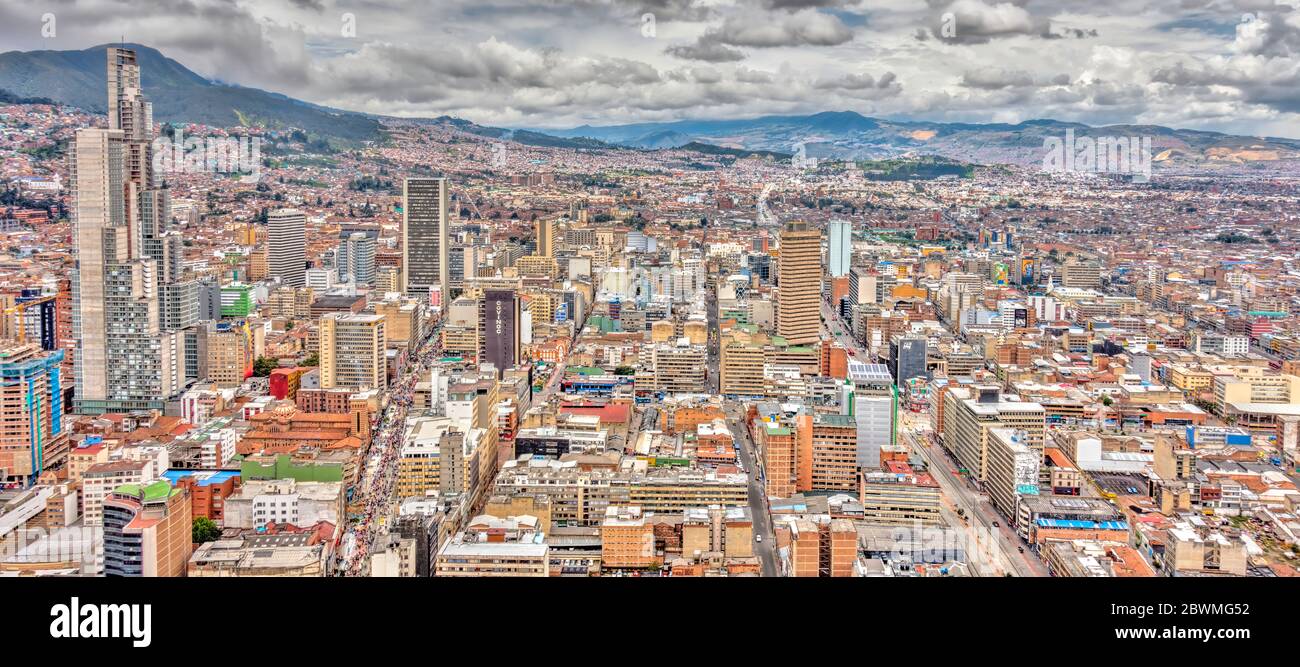 Bogota city center from above, HDR Image Stock Photo - Alamy