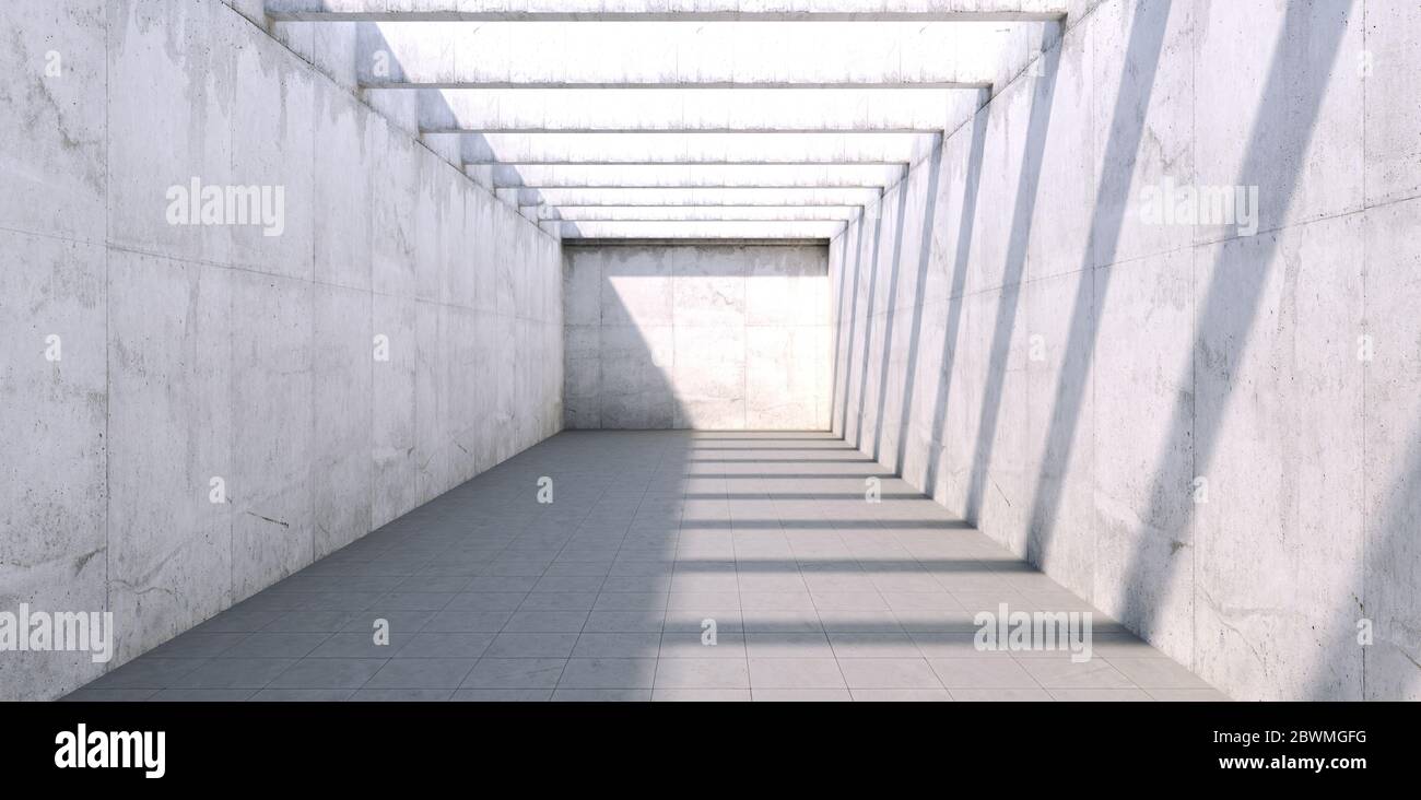Concrete blank space interior wall. 3d render Stock Photo - Alamy