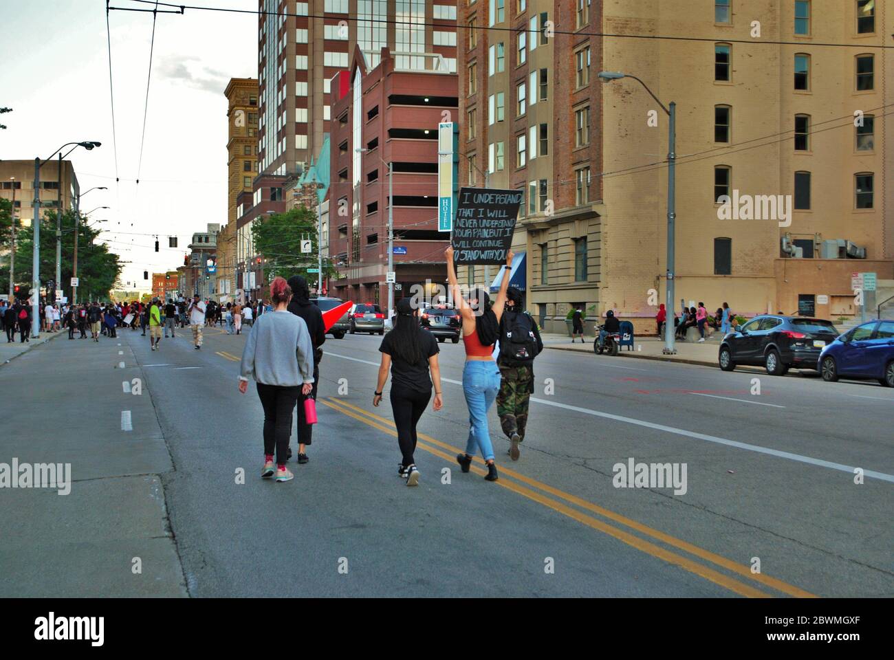 Crowd protesters walking holding hi-res stock photography and images ...