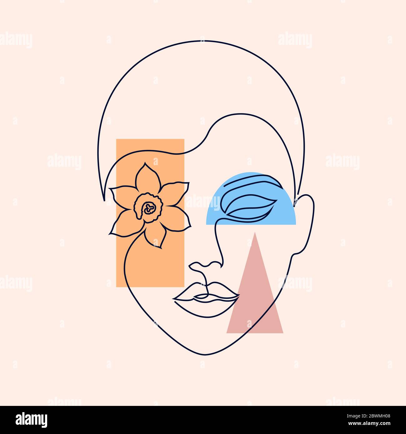minimal woman face Stock Vector Image & Art - Alamy