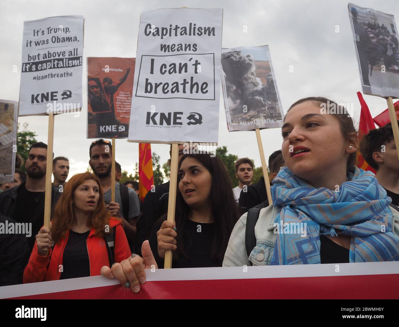 Athens, Greece. 01st June, 2020. Greek Communist Party supporters ...