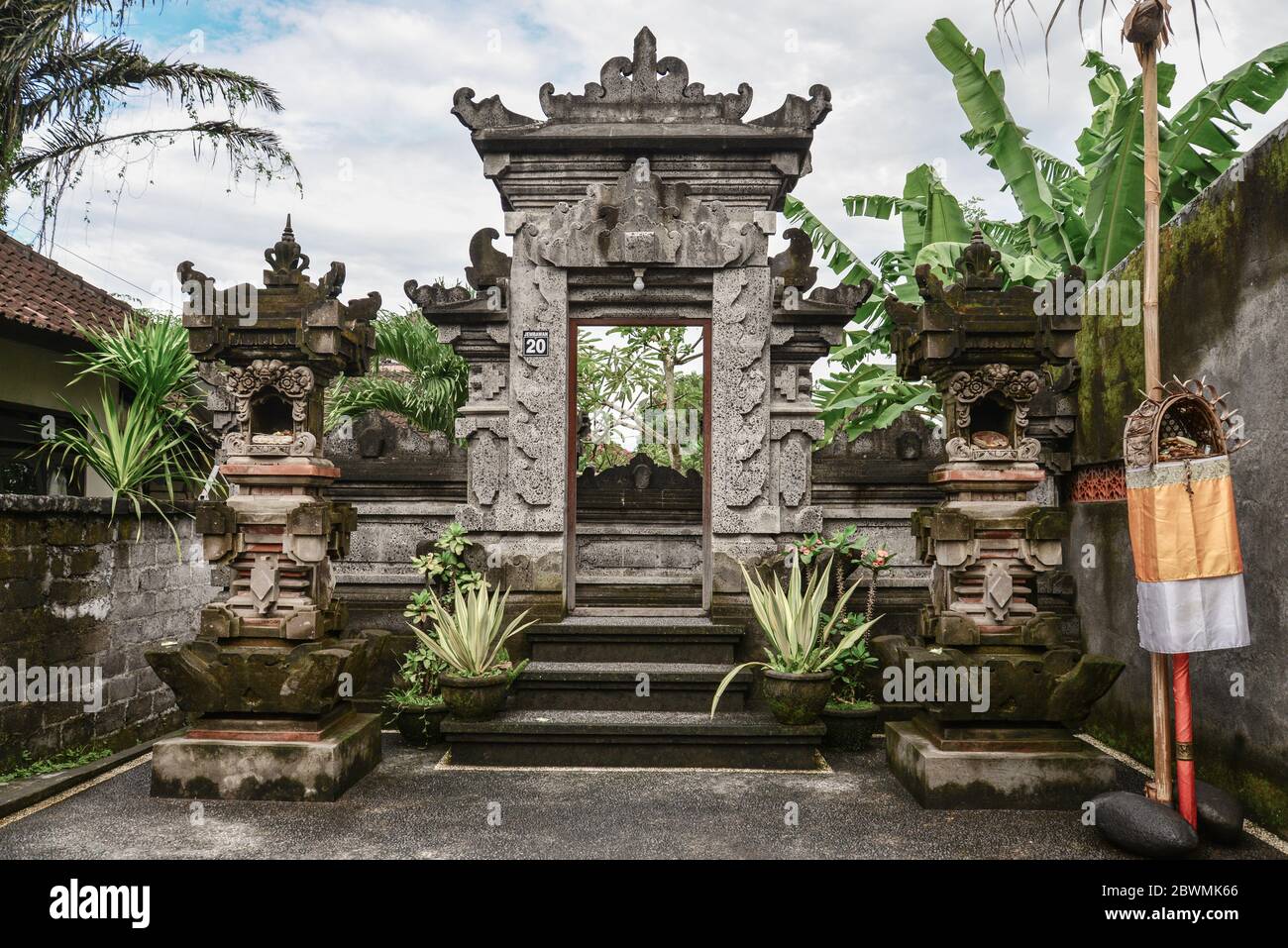 Ubud, Bali/Indonesia - March 24, 2019 : Traditional entrance gate in ...
