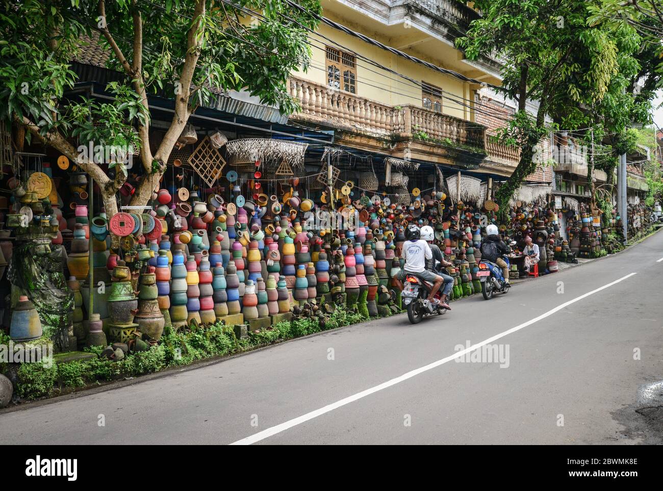 Bali, Indonesia - March 24, 2019 : Local pottery craft shop on small ...