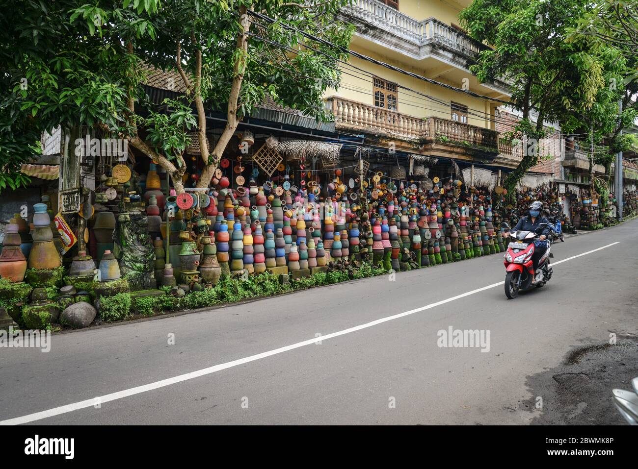 Bali, Indonesia - March 24, 2019 : Local pottery craft shop on small ...