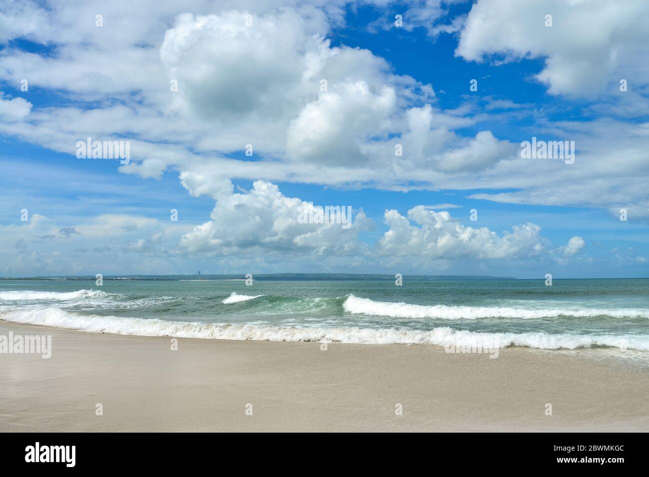 Petitenget Beach in Seminyak at sunny day, popular Sunset Beach in Bali ...