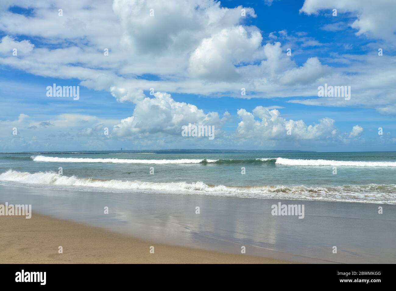 Petitenget Beach in Seminyak at sunny day, popular Sunset Beach in Bali ...