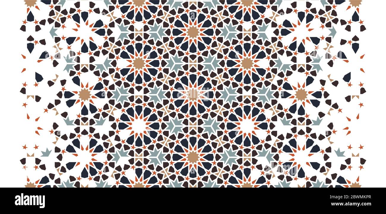 Moroccan arabesque seamless vector art pattern, border, wallpaper ...