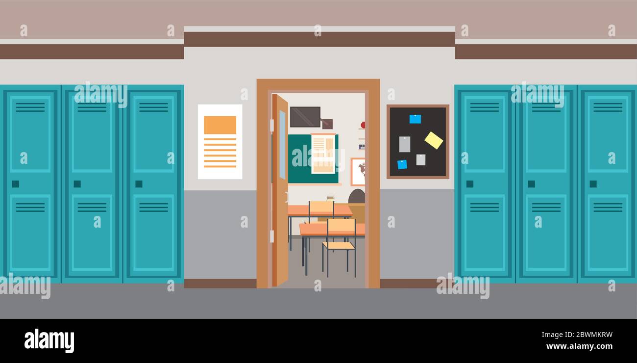 Primary school hallway Stock Vector Images - Alamy