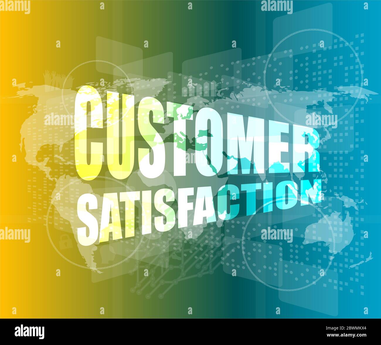 customer satisfaction word on business digital screen Stock Photo - Alamy