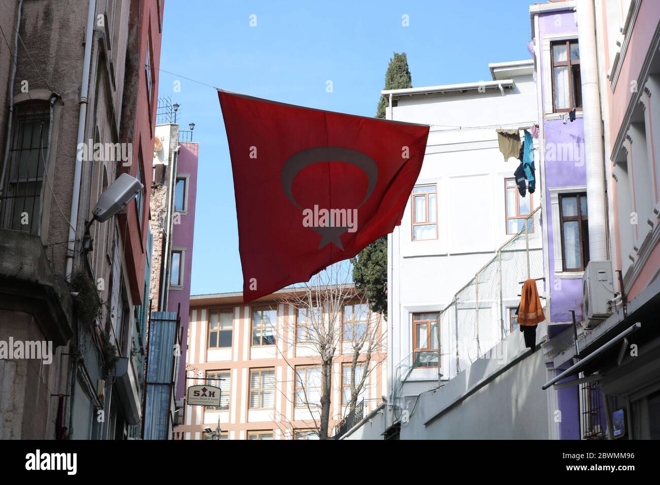 Turkish flag over Istanbul Stock Photo - Alamy