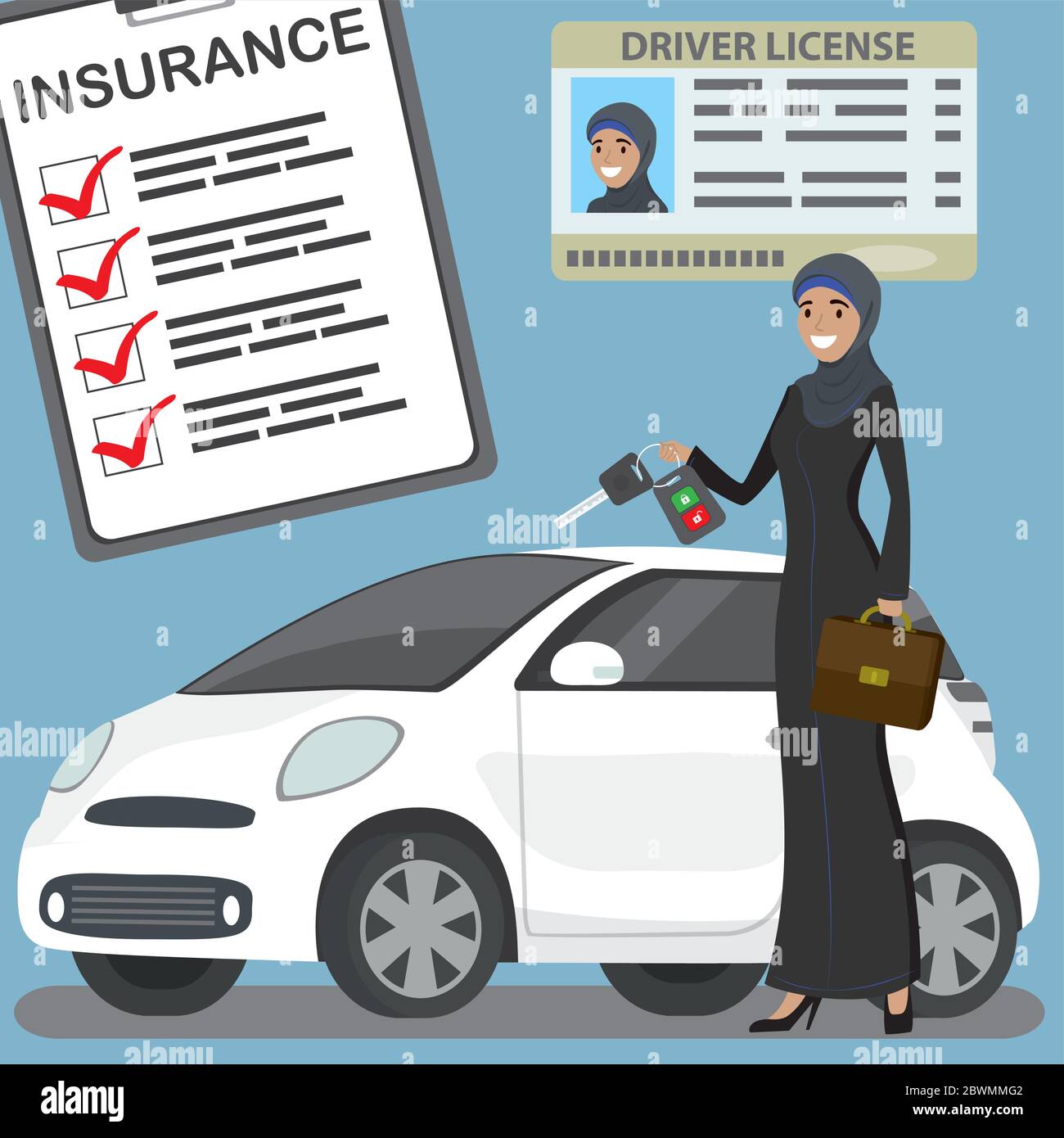 Modern muslim woman travel Stock Vector Images - Alamy