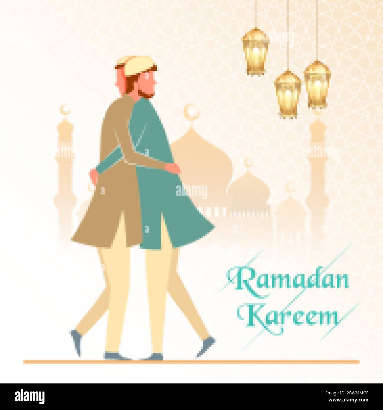 People celebrating eid Stock Vector Images - Alamy