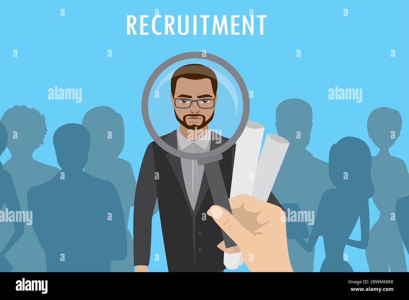 Flat candidate selection,caucasian male office worker,business ...