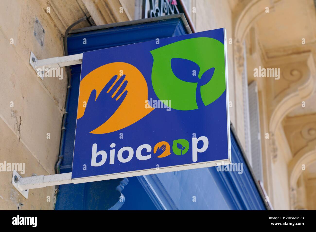 Bordeaux , Aquitaine / France - 05 05 2020 : Biocoop logo sign of bio ...