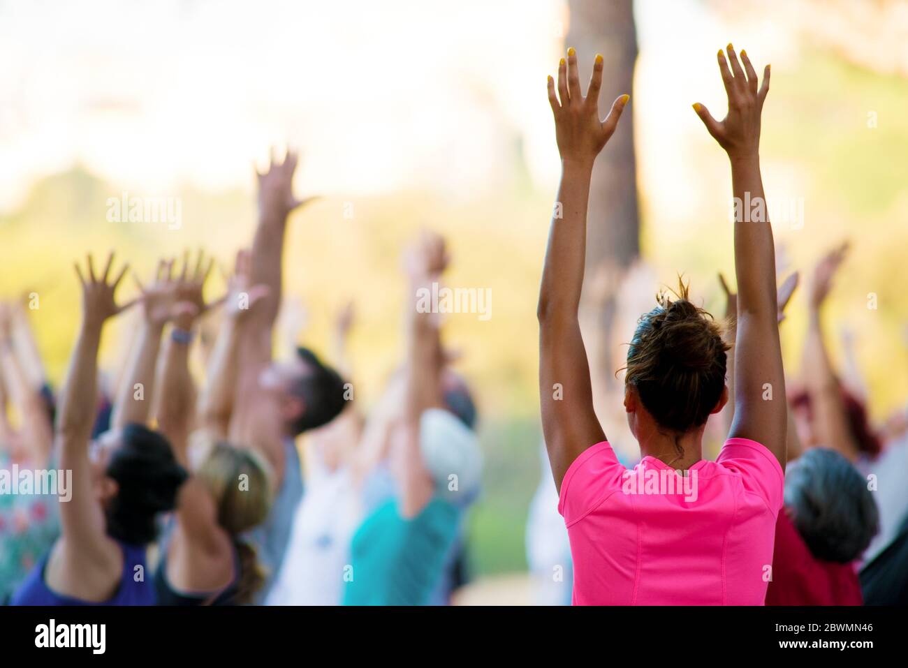 Hand rising women hi-res stock photography and images - Alamy