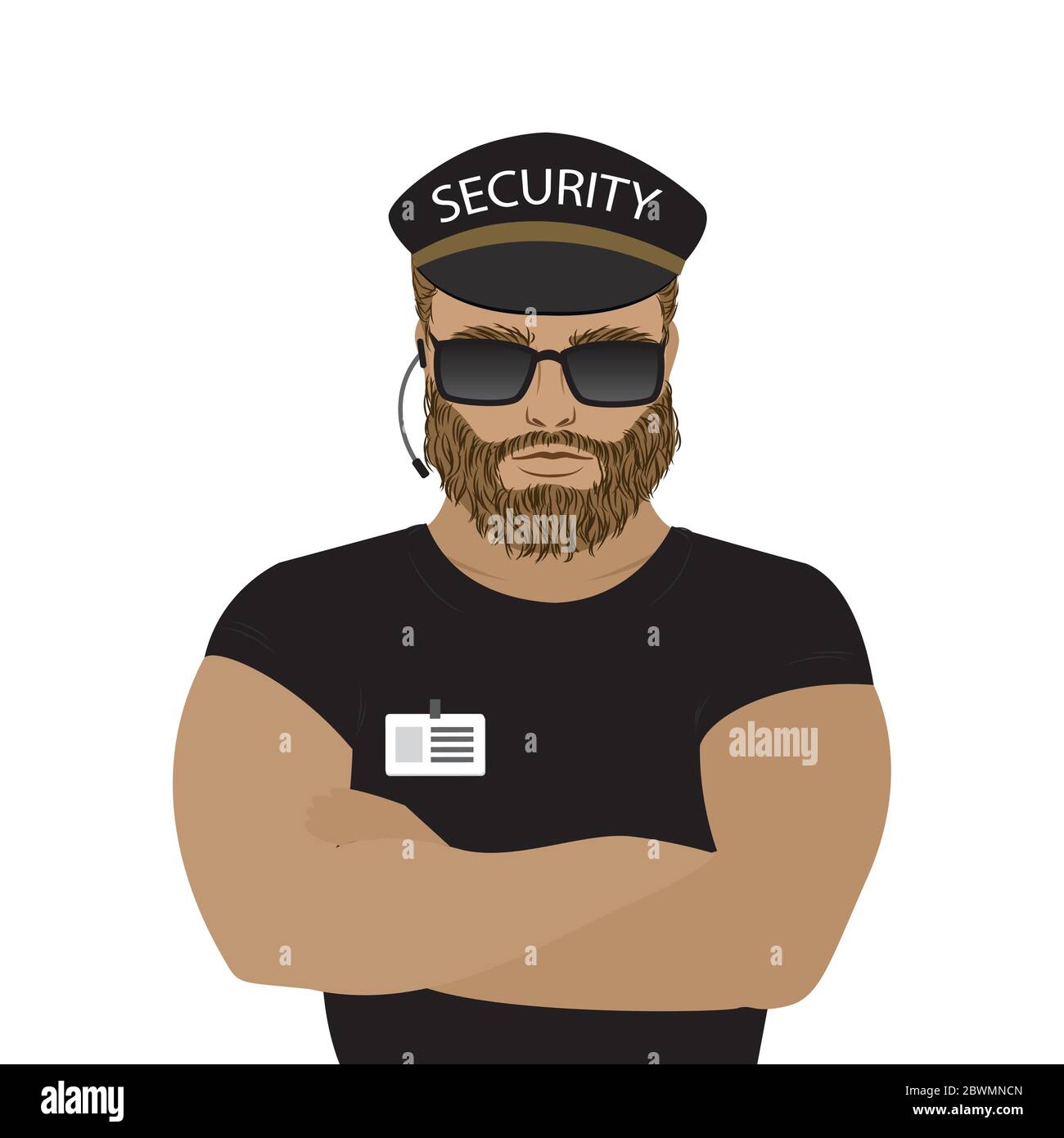 Security man,human character,isolated on white background,flat vector ...