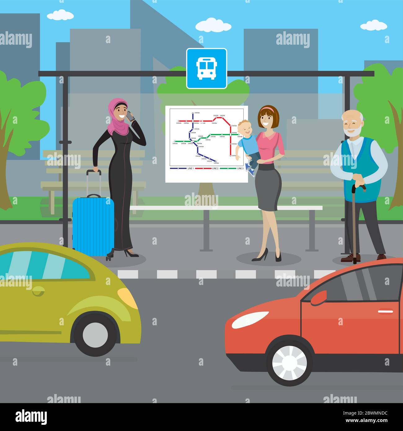 Cartoon bus hi-res stock photography and images - Alamy