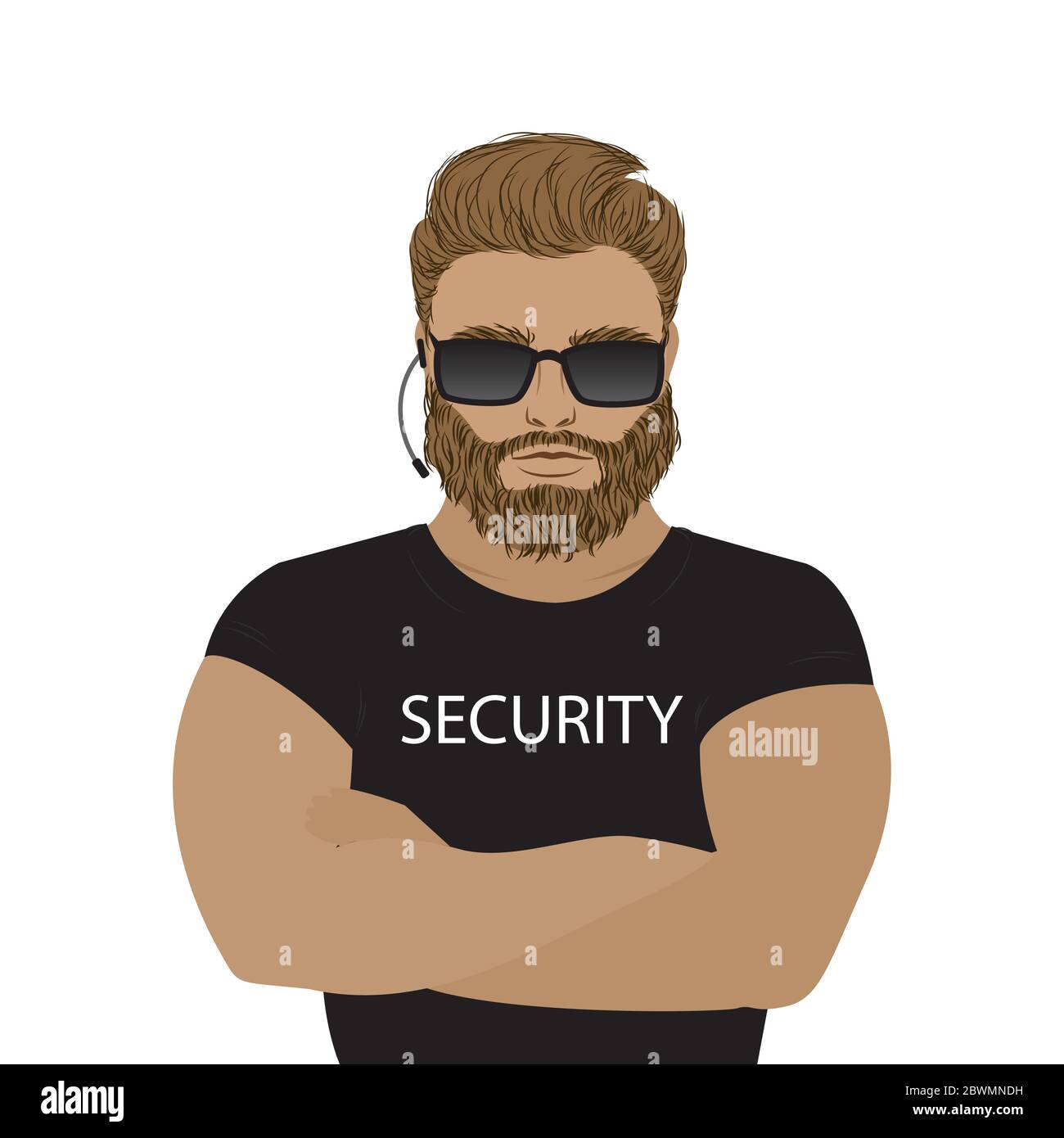 Security man,human character,isolated on white background,flat vector ...