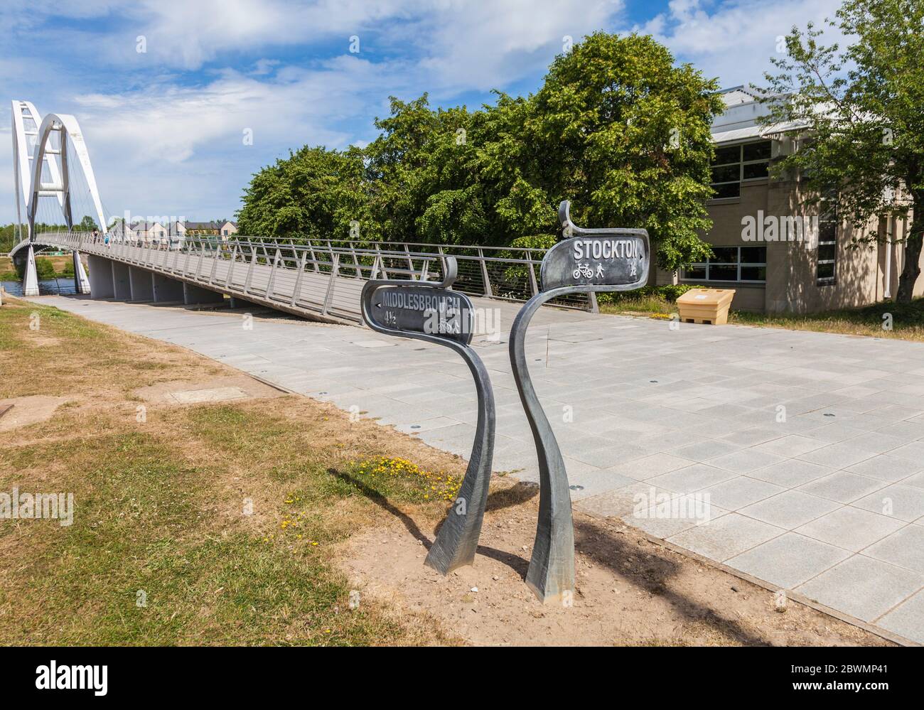 The Infinity Bridge in Stockton on Tees,England,UK with direction sign ...