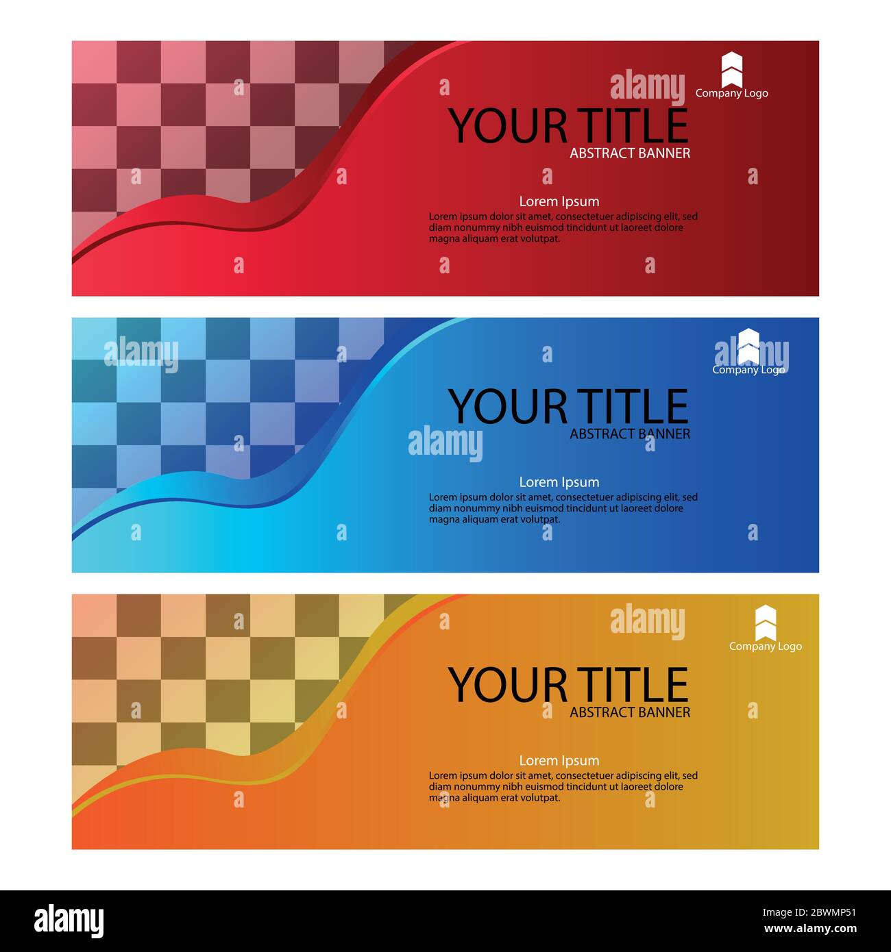abstract elegant banner blue, red and orange, design template vector ...