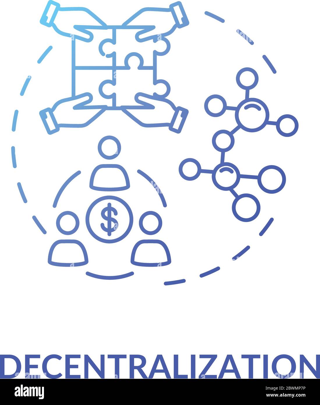 Decentralization blue gradient concept icon Stock Vector Image & Art ...