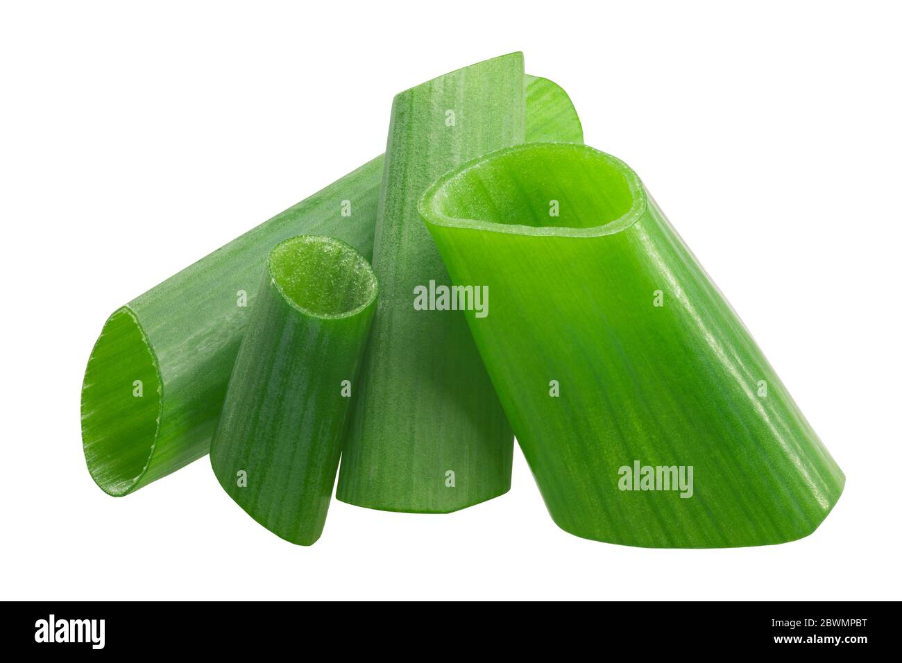 Cut leek spring onion (Allium fistulosum) isolated Stock Photo - Alamy