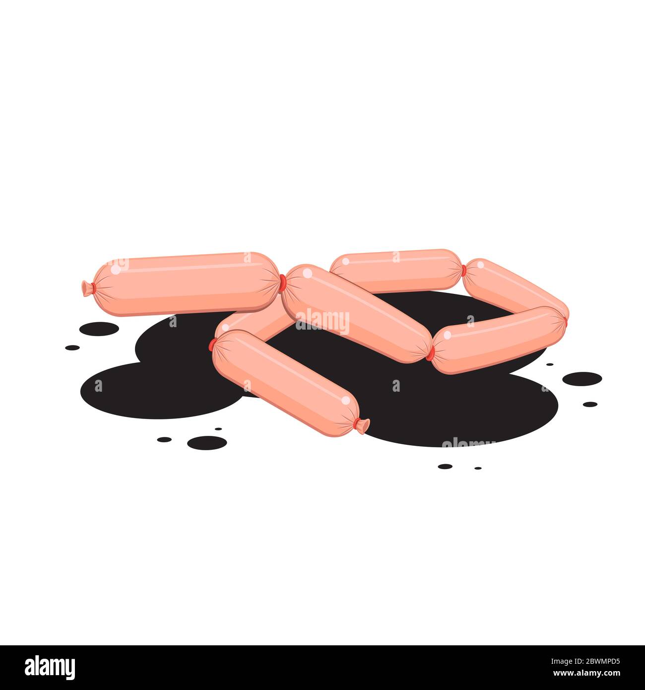 sausage chain on a white isolated background. Vector image Stock Vector ...