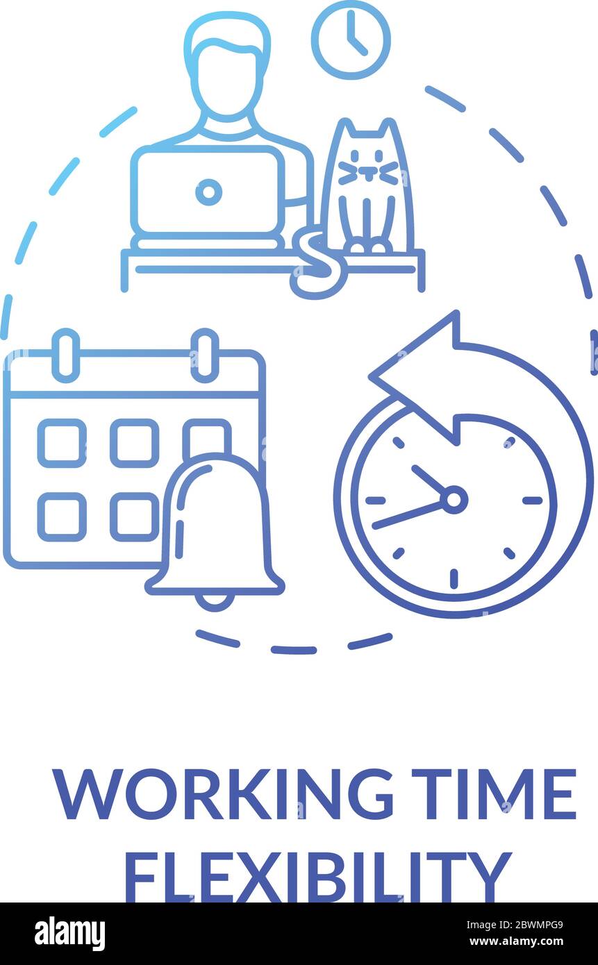 Working time flexibility blue gradient concept icon Stock Vector Image ... Working time flexibility blue gradient concept icon Stock Vector Image ...