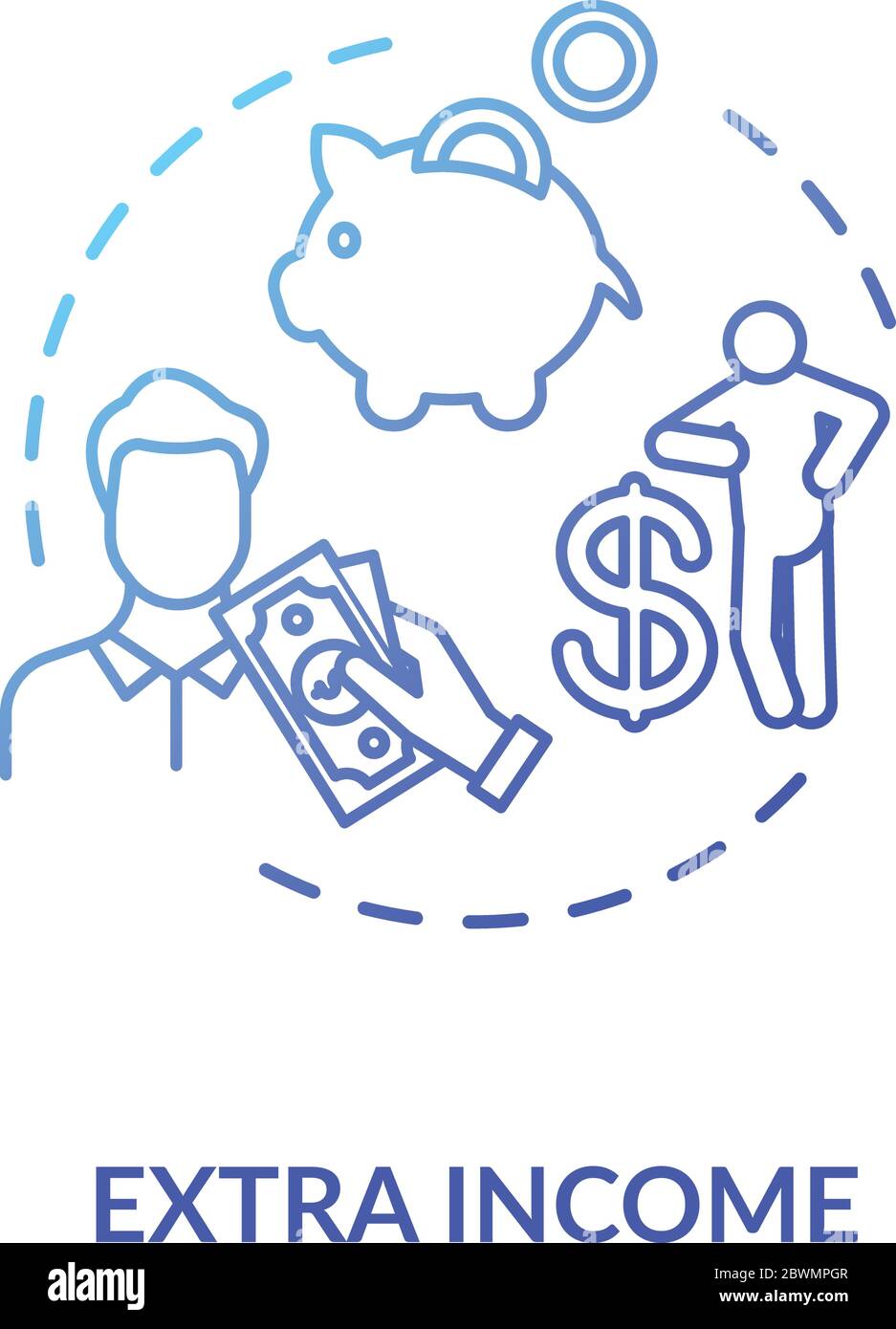 Extra income blue gradient concept icon Stock Vector Image & Art - Alamy