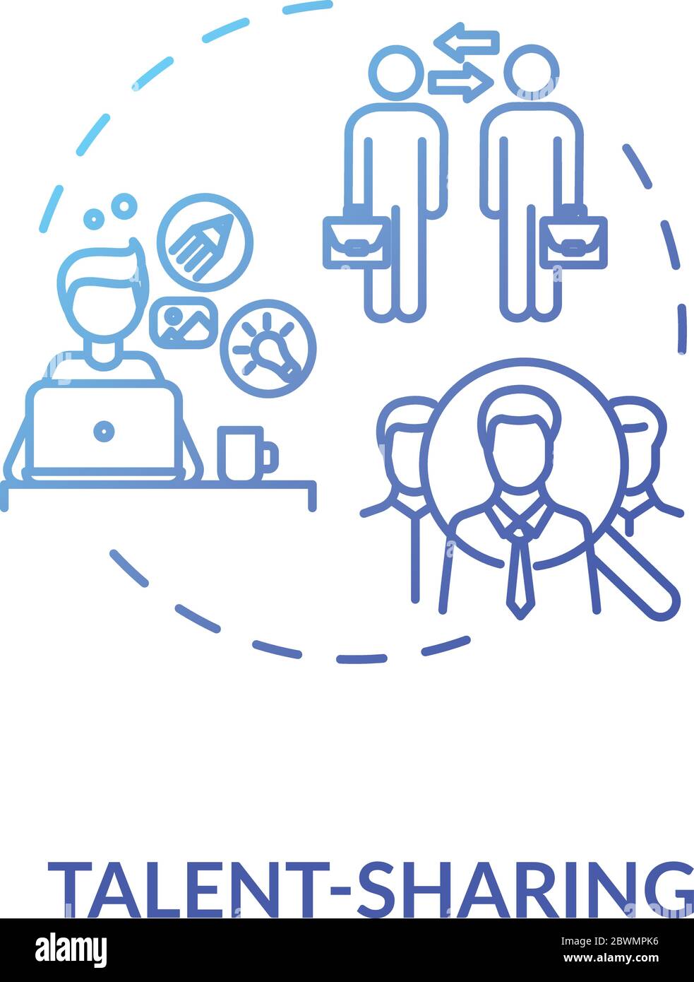 Sharing talent blue gradient concept icon Stock Vector Image & Art - Alamy