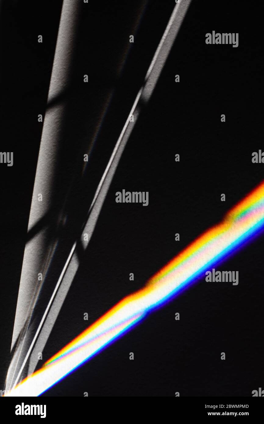 Black futuristic shadows and bright light refraction glow effect with ...