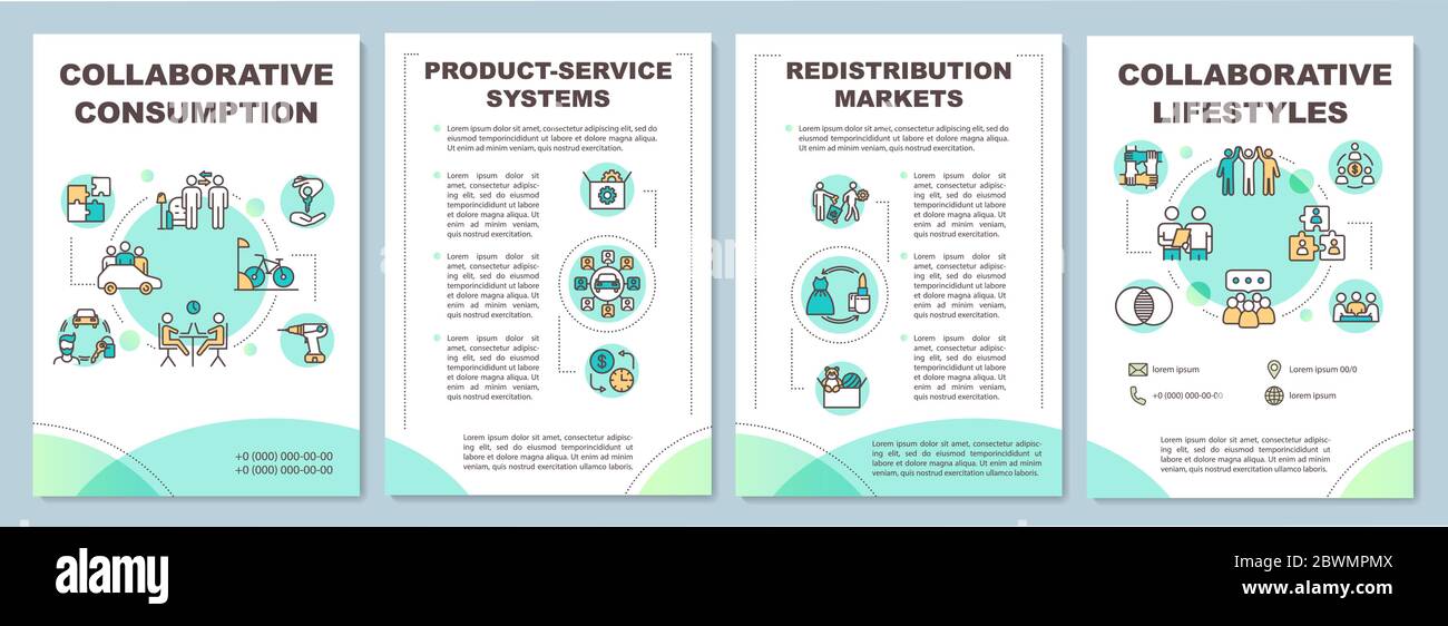 Collaborative consumption types brochure template Stock Vector Image & Art - Alamy