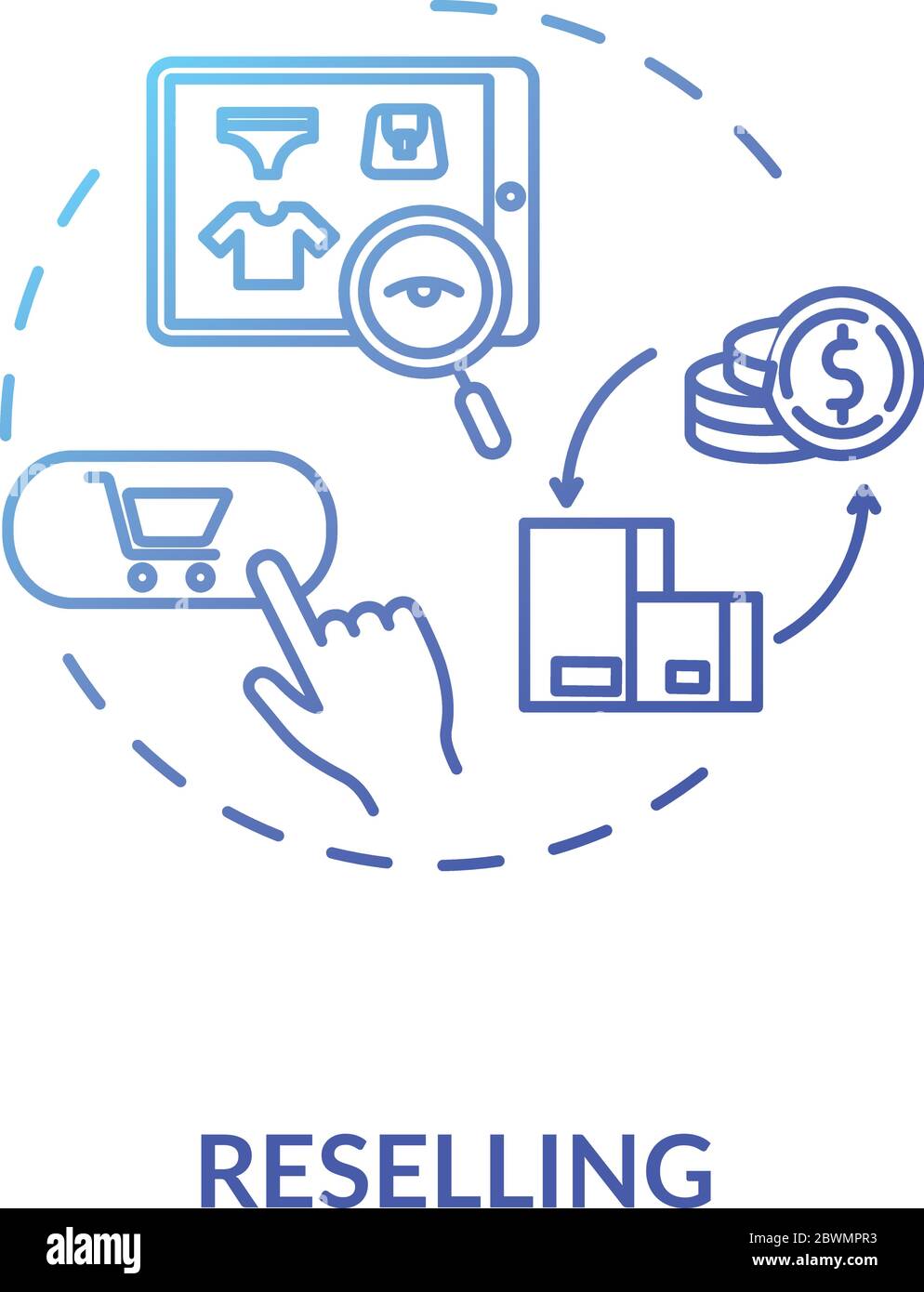 Reselling blue gradient concept icon Stock Vector Image & Art - Alamy