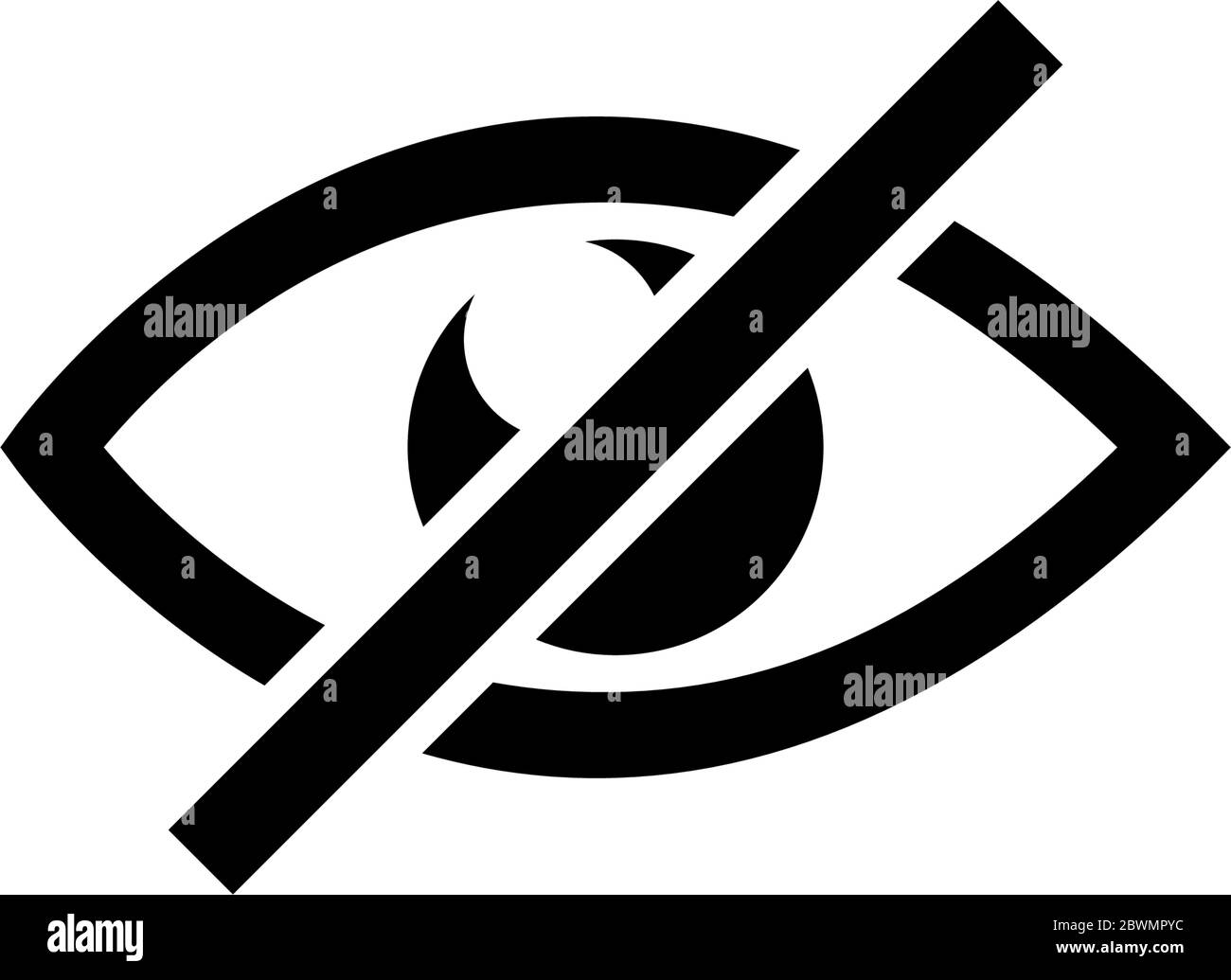 Blind, Disabled Eye, No View, Hidden visibility. Flat Vector Icon ...