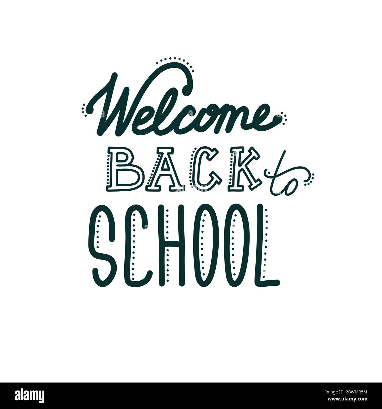 Back to school banner with lettering. Hand drawn inscription welcoming ...