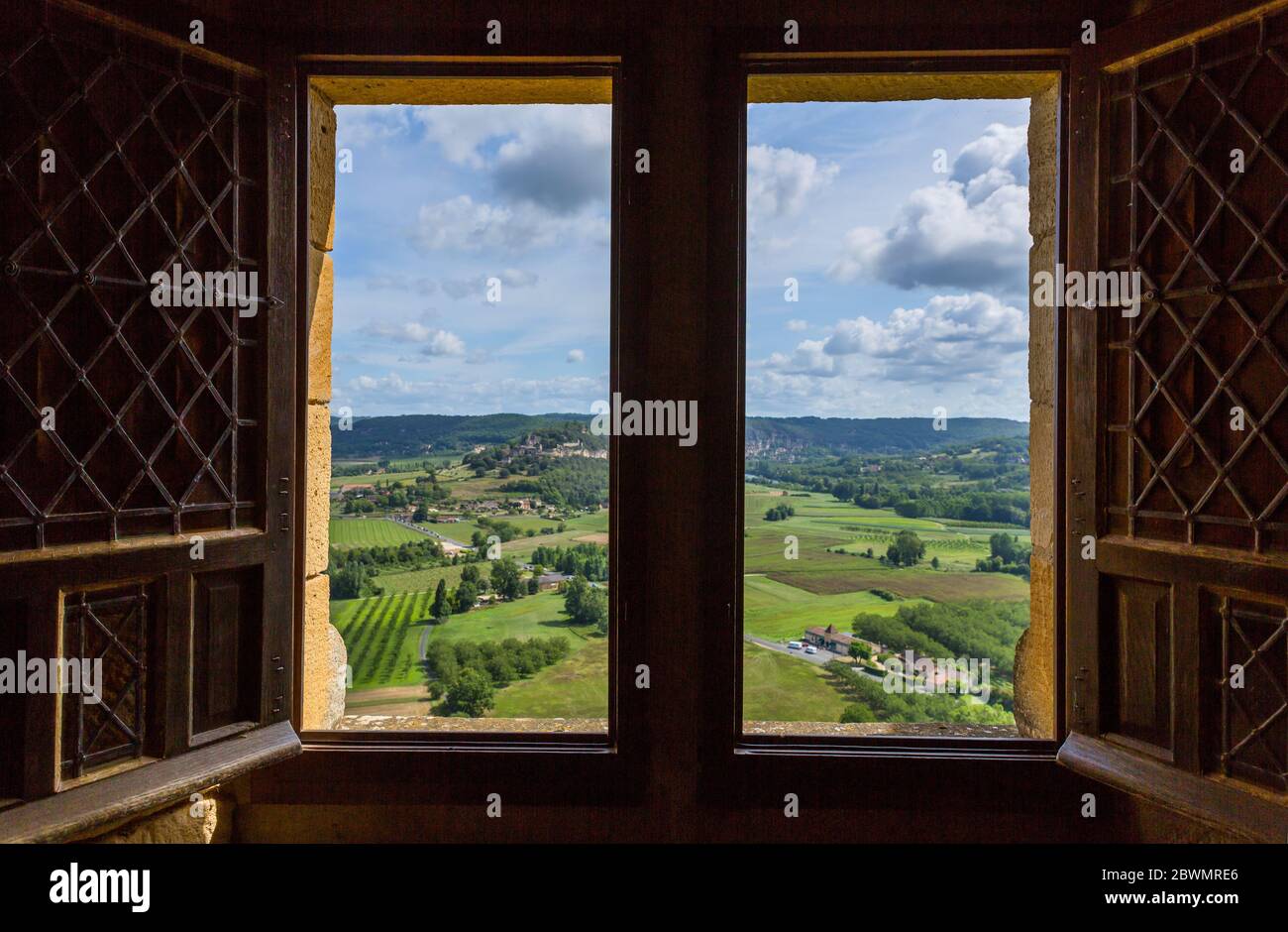 Interior view on medieval fortress Castelnaud Castle (Chateau de ...