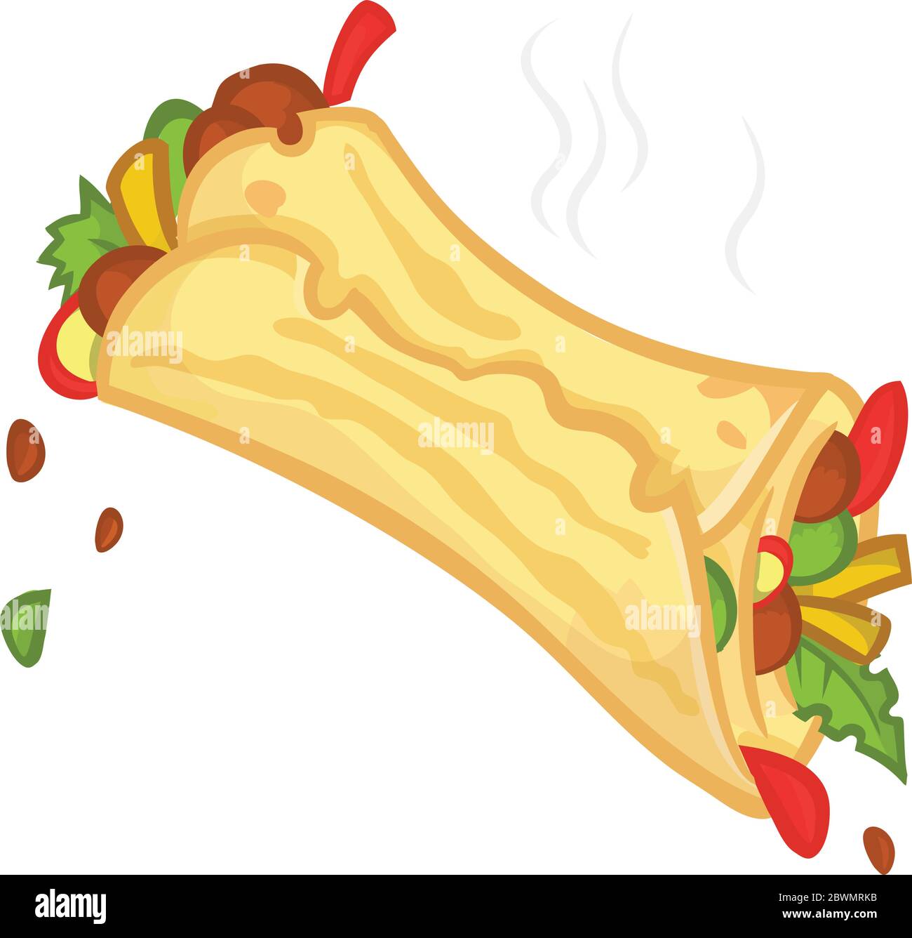 Cartoon falafel icon. Vector illustration of falafel roll. Isolated ...