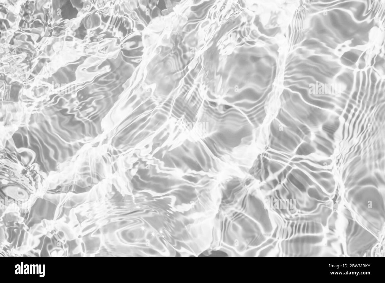 Closeup of desaturated transparent clear rough water surface texture ...