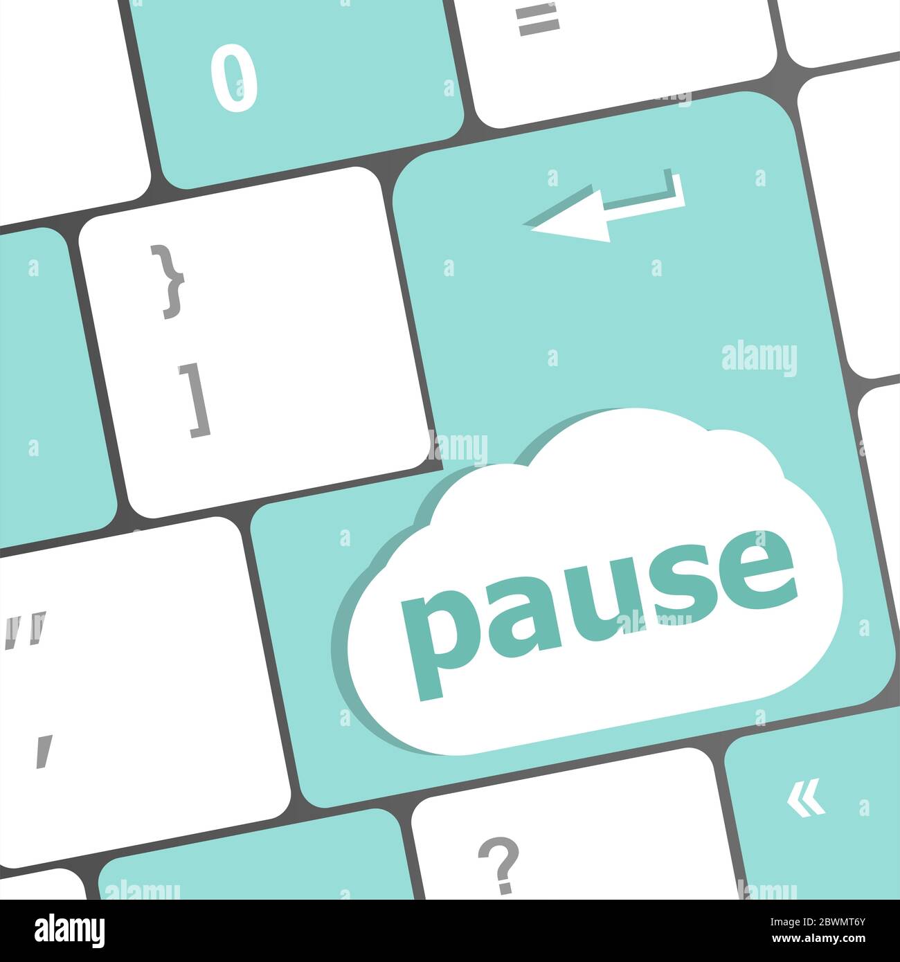 Computer keyboard with pause key - business concept Stock Photo - Alamy