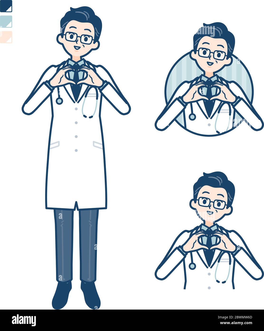 Old Doctor In A White Coat with making a heart symbol by hand images ...
