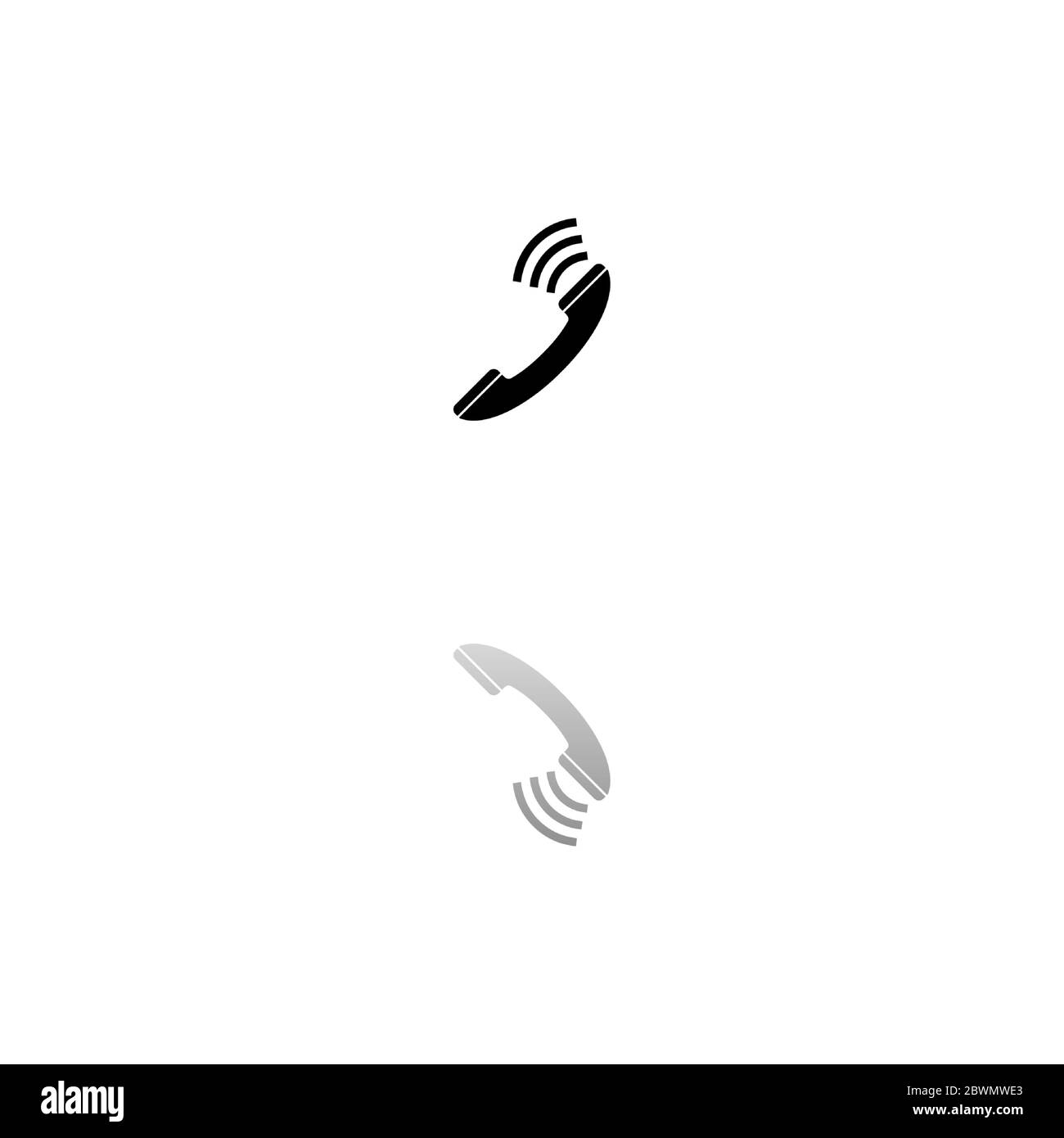 Phone. Black symbol on white background. Simple illustration. Flat ...