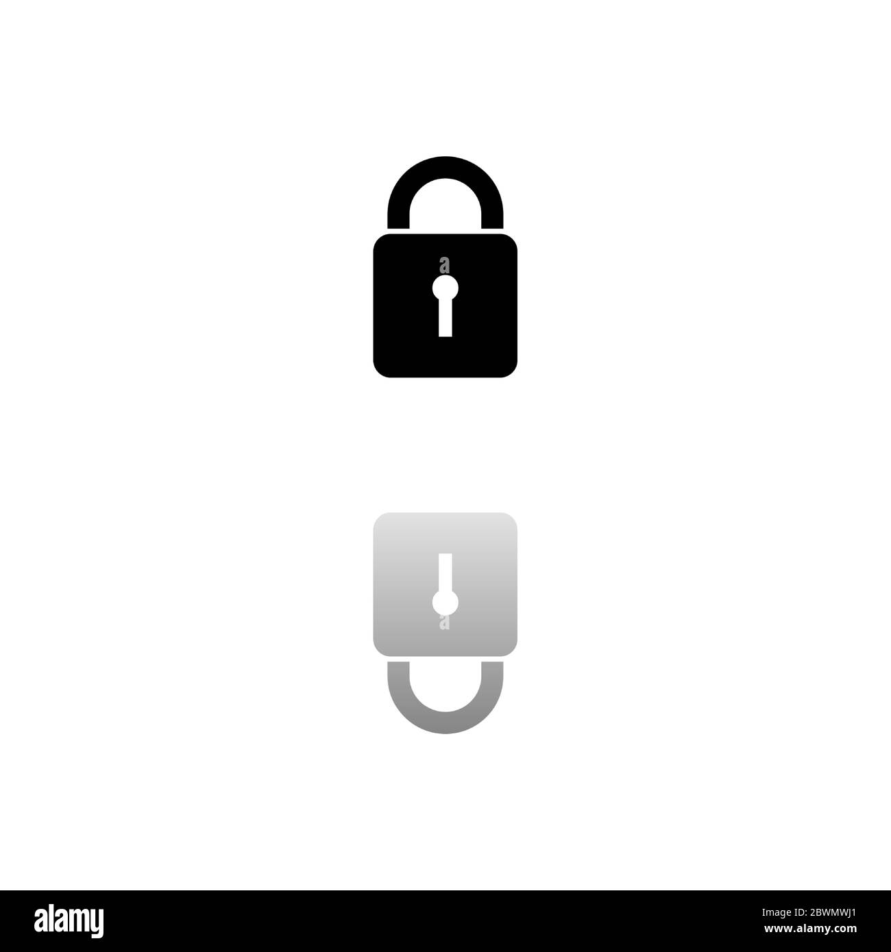 Lock. Black symbol on white background. Simple illustration. Flat ...