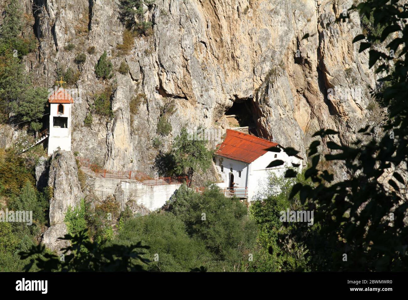 orthodox church built on a rock in Macedonia Stock Photo - Alamy