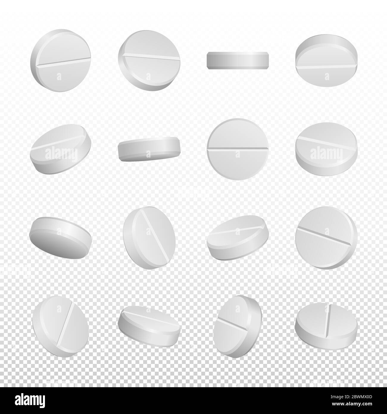 Realistic medical pills isolated on white background Stock Vector Image ...