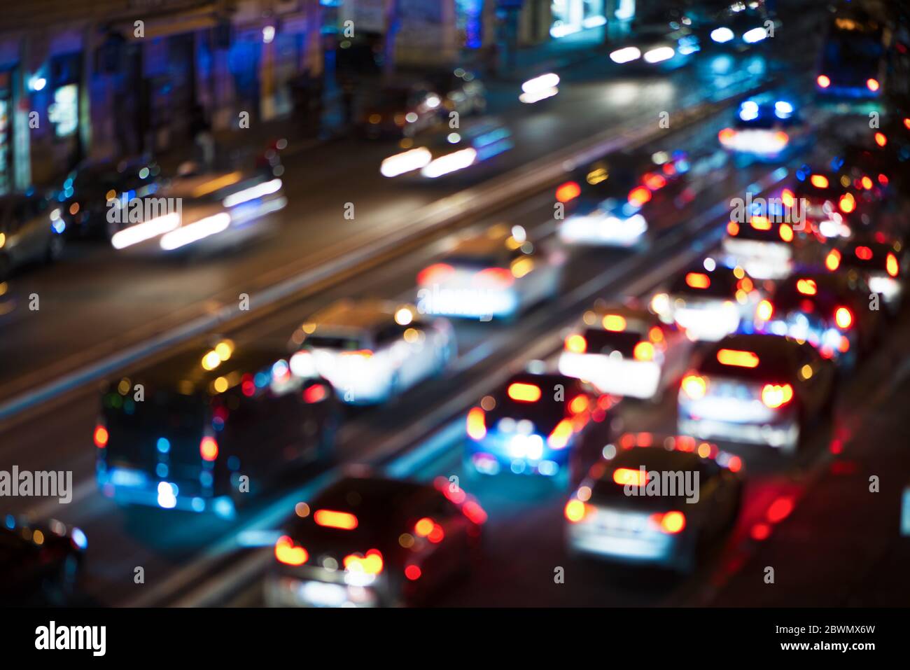 blurry traffic of cars in the night Stock Photo - Alamy