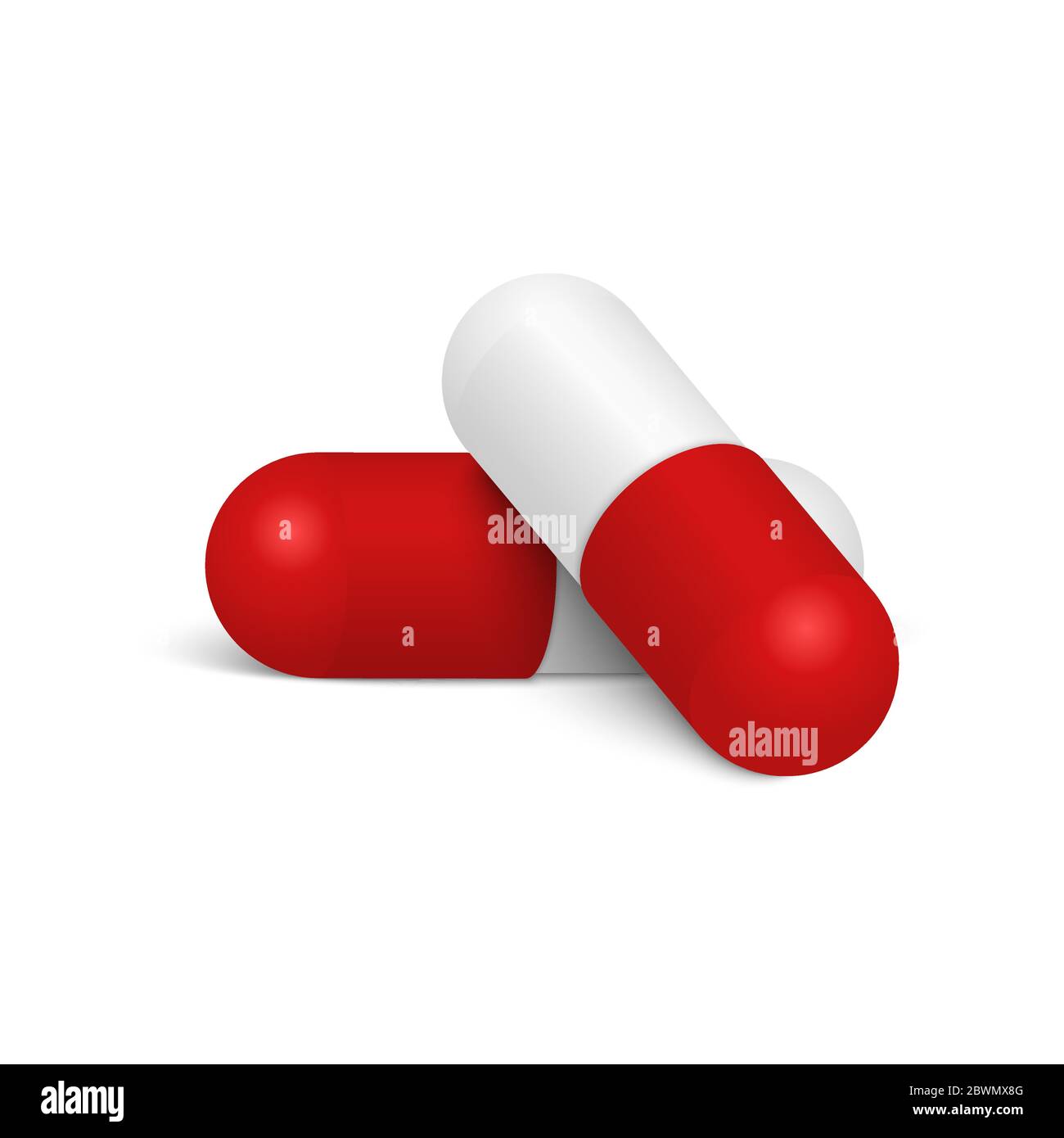 Two vector realistic medical pills isolated on white background Stock ...