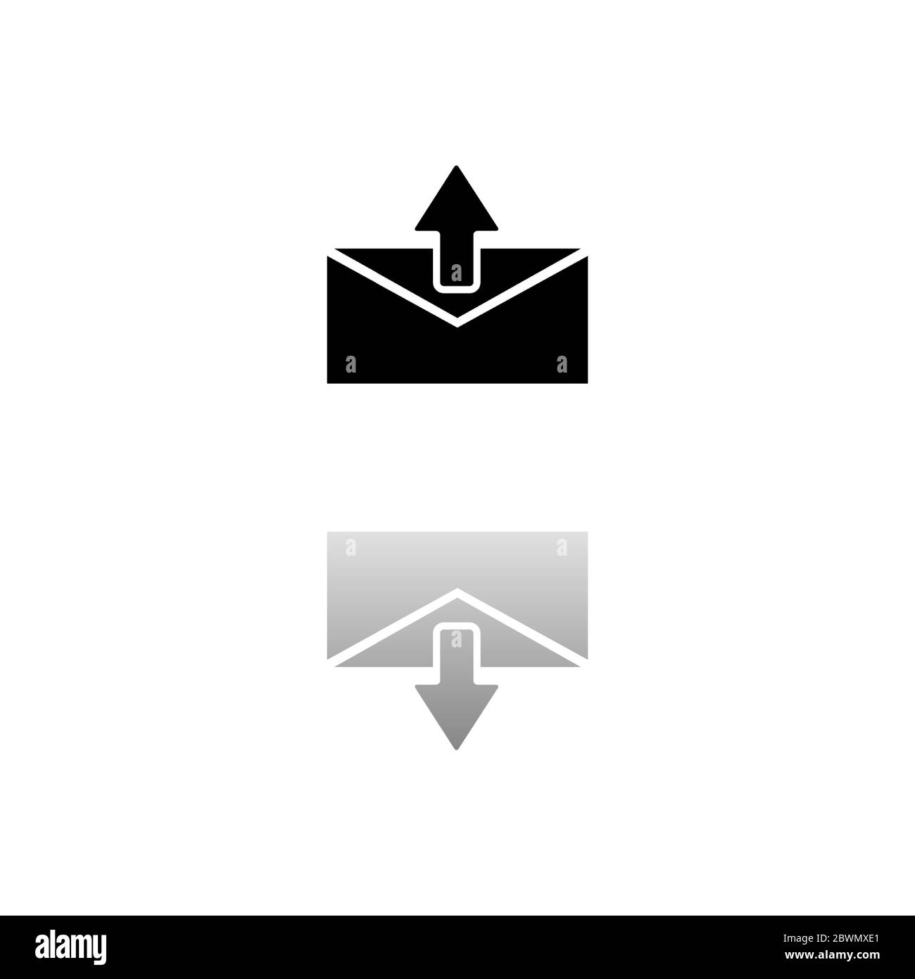 Mail arrow. Black symbol on white background. Simple illustration. Flat ...